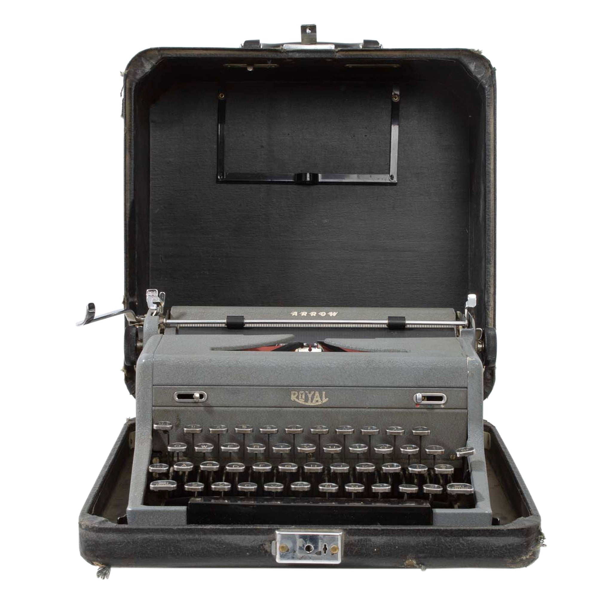 Grey Royal Arrow Portable Manual Typewriter w/ Carrying Case – Iron Crow