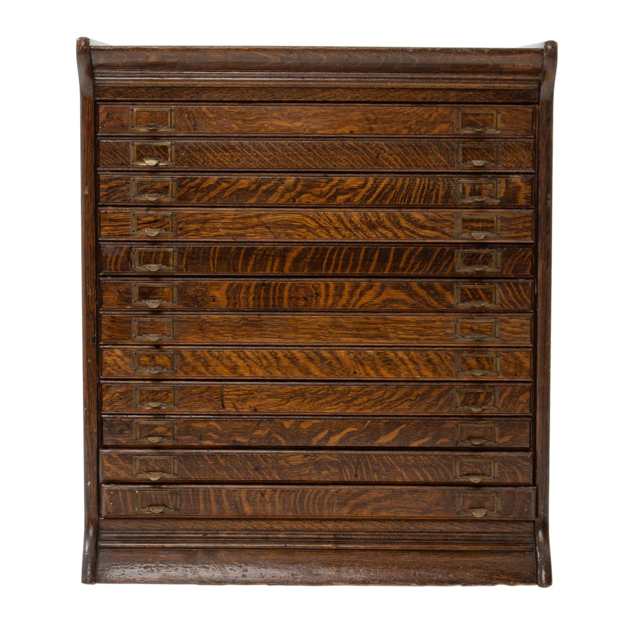 Quarter Cut Oak 12 Drawer Filing Cabinet w/ Original Hardware – Iron Crow
