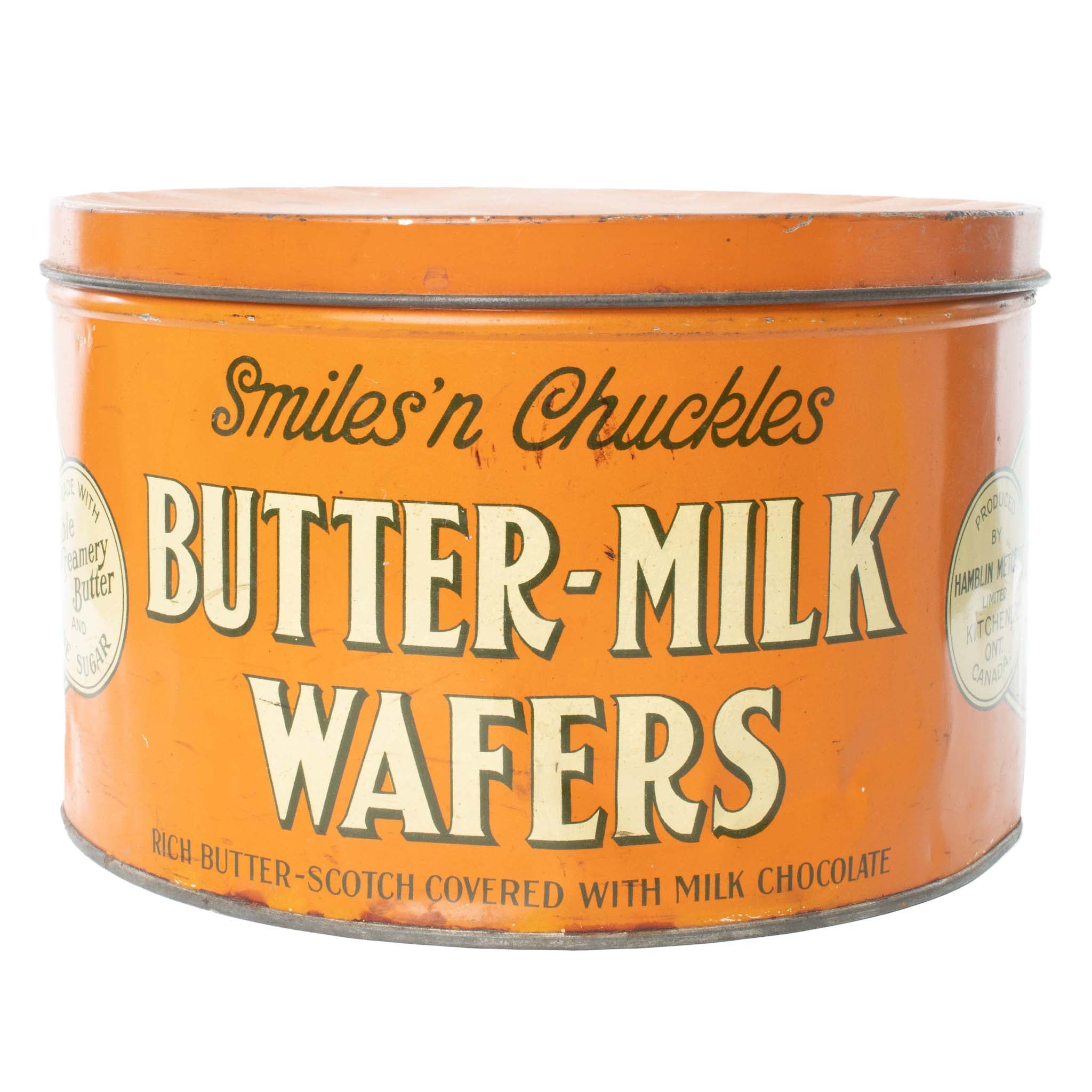 Orange Smiles'n Chuckles Butter-Milk Wafers Tin – Iron Crow