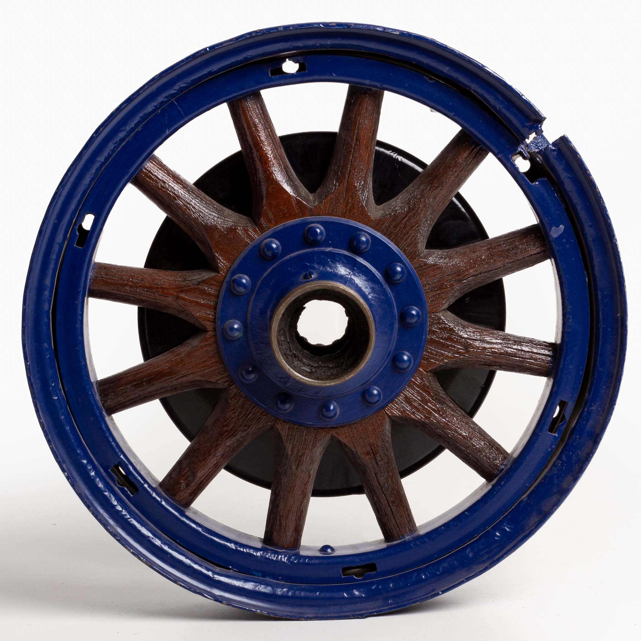 Blue Powder Coated Rim with Wood Spokes – Iron Crow